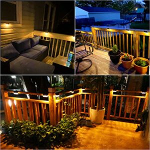 CHINLY Solar Deck Lights 12-Pack Outdoor Waterproof led, Warm White & Color Changing, Fence Post Solar Lights for Stairs, Fence, Deck, Garden, Patio Yard, Porch and Step