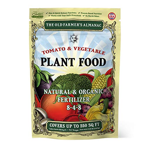 The Old Farmer's Almanac Organic Tomato & Vegetable Plant Food Fertilizer (Covers 250 Sq Ft - 2.25 Lbs)