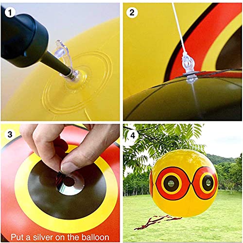 SENGTONG Inflatable Bird Bird Reflective Patch Eye with Reflective Ball PVC Eyeball Patio Lawn & Garden Cockroach Sticky (Multicolor, One Size)