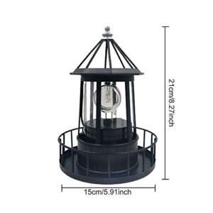 QOONESTL LED Solar Powered Lighthouse, IP65 Waterproof LED Solar Hanging Lamp, 360 Degree Rotating Landscape Light, Lawn Lantern for Garden Yard Outdoor Decor