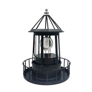 qoonestl led solar powered lighthouse, ip65 waterproof led solar hanging lamp, 360 degree rotating landscape light, lawn lantern for garden yard outdoor decor