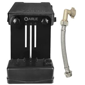 airlie pool water leveler, patented, included stainless steel hose and brass 90° connector, automatically adjusts pool water level, user friendly design (black)