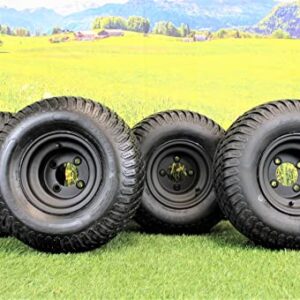 Matte Black Wheels with 18x9.50-8 4 Ply Turf Tires for Golf and Lawn and Garden Equipment (Set of 4)