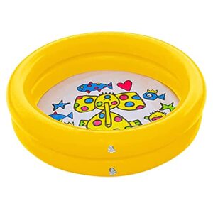 nflatable kids kiddie pool, wading pool for toddler durable swimming pool, family above ground pool, summer outside round pools for children adults garden backyard,yellow