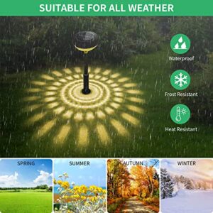 PAGVMIN Bright Solar Pathway Lights Outdoor 2 Pack, Color Changing + Warm White Solar Powered Automatic LED Lights, Waterproof Path Lights for Lawn Landscape Yard Walkway Garden, Light Up to 13 Hours