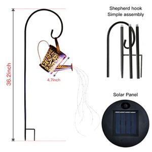 Insoiis Solar Watering Can with Lights String, Hanging Solar Waterfall Lights, Waterproof Retro Metal Kettle Lights, Outdoor Garden Decor Light for Pathway Lawn Patio Deck Walkway Courtyard