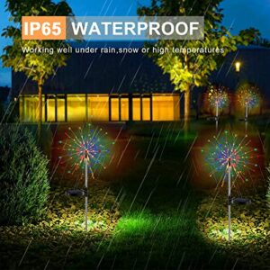 Nantala Solar Firework Lights, Outdoor Solar Garden Lights Waterproof,8 Lighting Modes 120 LED Twinkling and Steady, Suitable for Gardens, courtyards, Parties, Flowerbed (2 Pack, Colorful)