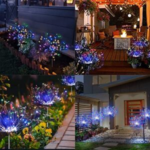 Nantala Solar Firework Lights, Outdoor Solar Garden Lights Waterproof,8 Lighting Modes 120 LED Twinkling and Steady, Suitable for Gardens, courtyards, Parties, Flowerbed (2 Pack, Colorful)