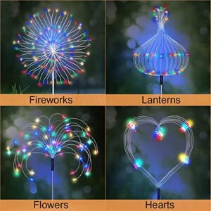 Nantala Solar Firework Lights, Outdoor Solar Garden Lights Waterproof,8 Lighting Modes 120 LED Twinkling and Steady, Suitable for Gardens, courtyards, Parties, Flowerbed (2 Pack, Colorful)