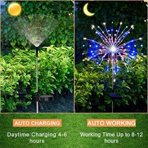 Nantala Solar Firework Lights, Outdoor Solar Garden Lights Waterproof,8 Lighting Modes 120 LED Twinkling and Steady, Suitable for Gardens, courtyards, Parties, Flowerbed (2 Pack, Colorful)