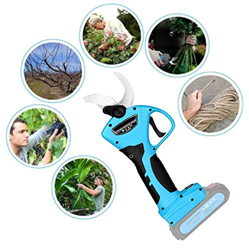 Vrseis Electric Pruning Shears for Garden Lithium Battery Powered Secateur 40mm/1.57 Inch Tree Branch Cutters Cordless Pruning Shears with Toolbox (Size : 4.0 Cordless 1 Battery)