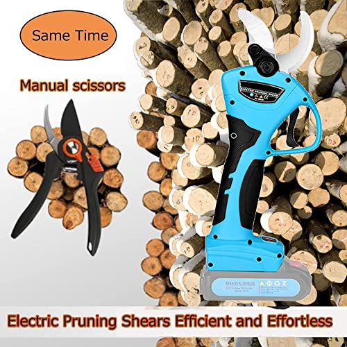 Vrseis Electric Pruning Shears for Garden Lithium Battery Powered Secateur 40mm/1.57 Inch Tree Branch Cutters Cordless Pruning Shears with Toolbox (Size : 4.0 Cordless 1 Battery)