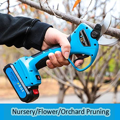 Vrseis Electric Pruning Shears for Garden Lithium Battery Powered Secateur 40mm/1.57 Inch Tree Branch Cutters Cordless Pruning Shears with Toolbox (Size : 4.0 Cordless 1 Battery)