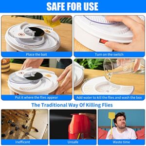 Electric Fly Trap Fly Trap Pest Device Gnat Flying Insect Trap Automatic Indoor Fly Trap Fly Catcher Pest Control Traps Pest Reject Control Catcher Insect Repellents Tools for Ranch, Garden (2 Pcs)