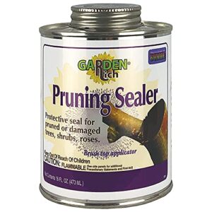 bonide garden rich pruning sealer with brush top applicator, 16 oz ready-to-use protective seal for trees, shrubs, roses