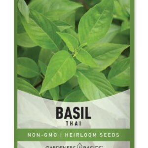 Thai Basil Seeds for Planting Herbs - Heirloom Non-GMO Herb Plant Seeds for Home Herb Garden Indoors, Outdoors, and Hydroponics by Gardeners Basics