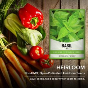 Thai Basil Seeds for Planting Herbs - Heirloom Non-GMO Herb Plant Seeds for Home Herb Garden Indoors, Outdoors, and Hydroponics by Gardeners Basics