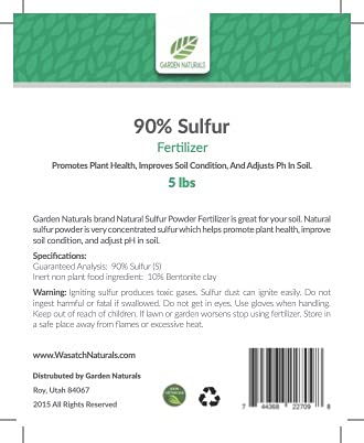 Garden Naturals Sulfur Fertilizer 90% 5 Pounds