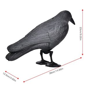 01 Simulation Crow Desktop Decor, Simulation Crow Long Service Time Durable for Halloween for Garden Decoration for Hunting Bait(Black)