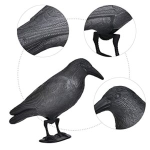 01 Simulation Crow Desktop Decor, Simulation Crow Long Service Time Durable for Halloween for Garden Decoration for Hunting Bait(Black)