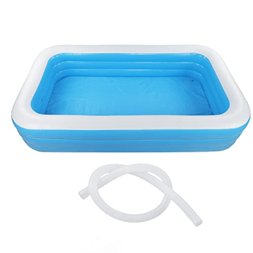 Inflatable Swimming Pool, 305x183x60cm Rectangle PVC Blow Up Pool Outdoor Lounge Pool for Kids, Adults, Outdoor, Garden, Backyard