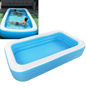 Inflatable Swimming Pool, 305x183x60cm Rectangle PVC Blow Up Pool Outdoor Lounge Pool for Kids, Adults, Outdoor, Garden, Backyard