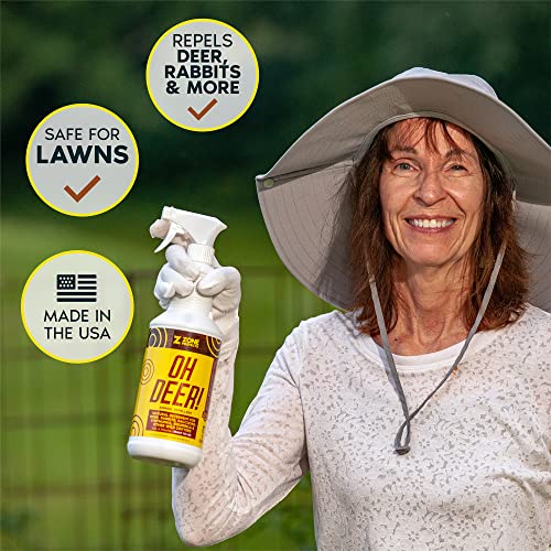 Deer Repellent; Zone Protects Oh Deer! Deer and Animal Repellent Spray/Concentrate Bundle. Keep Deer and Rabbits Out of Your Garden. One Ready-to-Use Gallon Plus One Concentrate