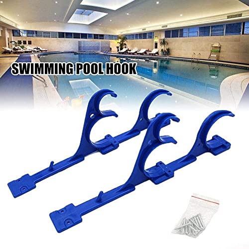 Jkapagzy Pool Pole Hanger Leaf Rakes Vacuum Hose with Screw Brushes Tools Plastic Outdoor Garden Holder Multi Blue Purpose Skimmers