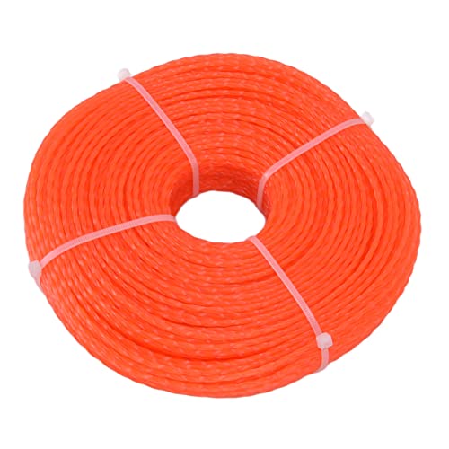 Alvinlite Trimmer Line Nylon String Trimmer Line Lawn Mower Accessories 2.4mm 120m Orange for Garden Lawn