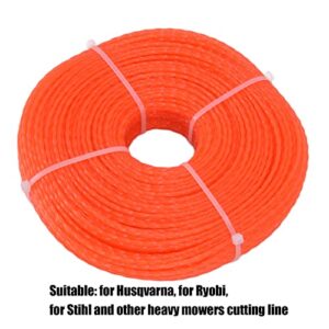 Alvinlite Trimmer Line Nylon String Trimmer Line Lawn Mower Accessories 2.4mm 120m Orange for Garden Lawn