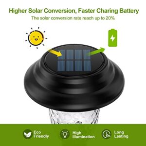 Balhvit Upgraded Glass Solar Lights Outdoor Caps, Pathway Lights Replacement Top Part Panel, 900mAh Battery Capacity Garden Light Caps, Stainless Steel LED Landscape Lighting (NO Battery Included)