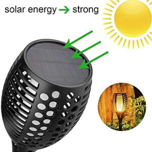 YKB Solar Lights Outdoor Upgraded, Solar Torch Light with Flickering Flame Landscape Lighting Patio Decor Dusk to Dawn Auto On/Off 96 LED Solar Pathway Lights 4 Pack for Deck Yard Garden Driveway