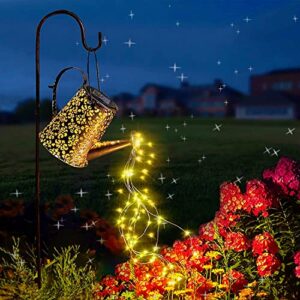 Solar Watering Can Outdoor String Lights Metal Hanging Lantern Waterproof Garden Decorations Outside Yard Porch Lawn Backyard Landscape Pathway Decor