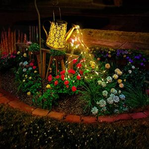 Solar Watering Can Outdoor String Lights Metal Hanging Lantern Waterproof Garden Decorations Outside Yard Porch Lawn Backyard Landscape Pathway Decor