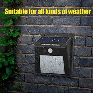 Solar Sensor Lights Outdoor 30 LED Wireless Waterproof Security Solar Motion Sensor Wall Lights for Fence Patio Deck Yard Garden with Motion Activated Auto On/Off