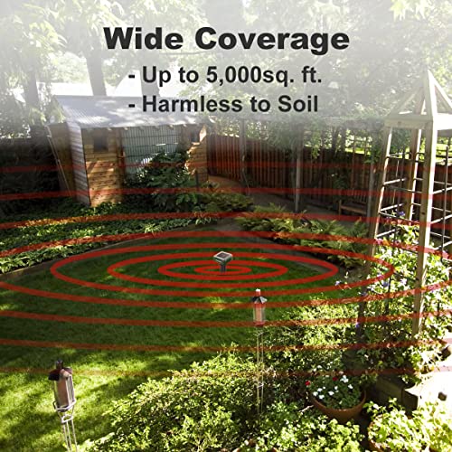 Solar Mole Repeller Gopher Repellent Ultrasonic Solar Powered 6pcs Pest Repeller for Mole Repeller Rodent Gopher Deterrent Vole Chaser for Lawn Yard & Garden of Outdoor Use 6 Packs