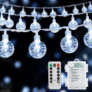 outdoor string lights battery operated 33ft 100led string lights indoor waterproof mini globe lights, with remote timer 8 lighting modes, for garden bedroom wedding halloween christmas party decor