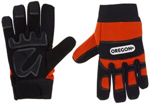 oregon protective chainsaw work safety gloves, left-hand protection, size large ,black