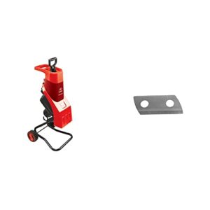 sun joe cj602e-red 15 amp electric wood chipper/shredder, red & cj601e-rbld chipper joe replacement double sided cutting blade for cj601e chipper/shredder