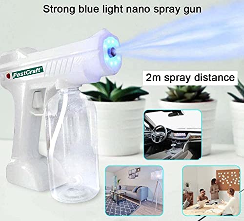 Atomizer Gun Sprayer Blue Light Nano Rechargeable Steam Fogger Gun for Office, School, Restaurant, Garden, Home - Steaming Sprayer Atomizer Gun