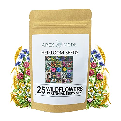 Perennial Wildflower Seeds Package with 25 Different Varieties 100,000 Seeds, Hummingbird and Butterfly Garden Seeds, Popular Perennial Flower Seeds, Non-GMO Wildflower Seeds Mix for Your Garden