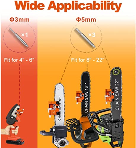 Chainsaw Sharpening Tool, Chainsaw chain Sharpener with 4Pcs Burrs, Manual Chainsaw Sharpener Jig Set with Carry Bag, Portable Chainsaw Sharpener kit for 4"-22" Chain Saws, Lumberjack, Garden Worker