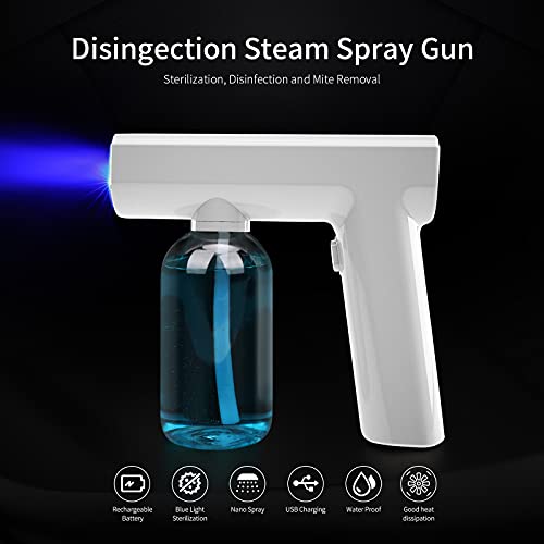 Atomizer Sprayer, Rechargeable Nano Electric Handheld Sprayer with Blue Light Fogger Gun Portable Sprayer Gun for Home, School, Office or Garden