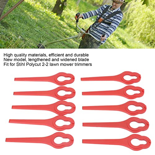 WALFRONT 100Pcs Plastic Cutter Blades Replacement for Stihl Polycut 2‑2 Garden Lawn Mower Trimmer Grass Cutter Tool Plastic Blades Accessories