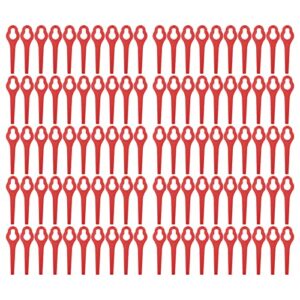 WALFRONT 100Pcs Plastic Cutter Blades Replacement for Stihl Polycut 2‑2 Garden Lawn Mower Trimmer Grass Cutter Tool Plastic Blades Accessories