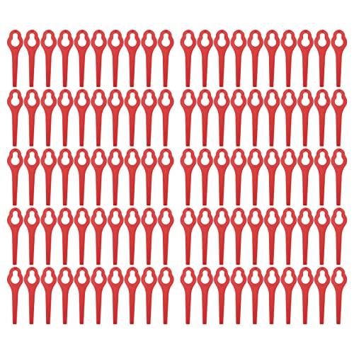 WALFRONT 100Pcs Plastic Cutter Blades Replacement for Stihl Polycut 2‑2 Garden Lawn Mower Trimmer Grass Cutter Tool Plastic Blades Accessories