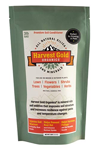 Harvest Gold Organics - Organic Soil Conditioner, Natural Soil Amendment for Houseplants, Flowers, Lawns, Gardens and Trees, Provides Natural Silica and Micronutrients for Plants (3 Pound Bag)