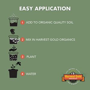 Harvest Gold Organics - Organic Soil Conditioner, Natural Soil Amendment for Houseplants, Flowers, Lawns, Gardens and Trees, Provides Natural Silica and Micronutrients for Plants (3 Pound Bag)