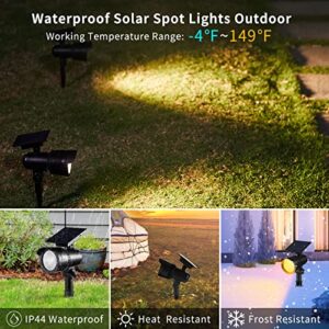 Brightown Solar Spot Lights Outdoor - Waterproof Solar Garden Lights, 360°Adjustable Solar Lights, Auto On/Off Solar Powered Landscape Spotlights for Garden Backyard, Pack of 4