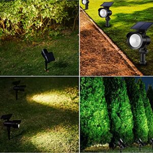 Brightown Solar Spot Lights Outdoor - Waterproof Solar Garden Lights, 360°Adjustable Solar Lights, Auto On/Off Solar Powered Landscape Spotlights for Garden Backyard, Pack of 4